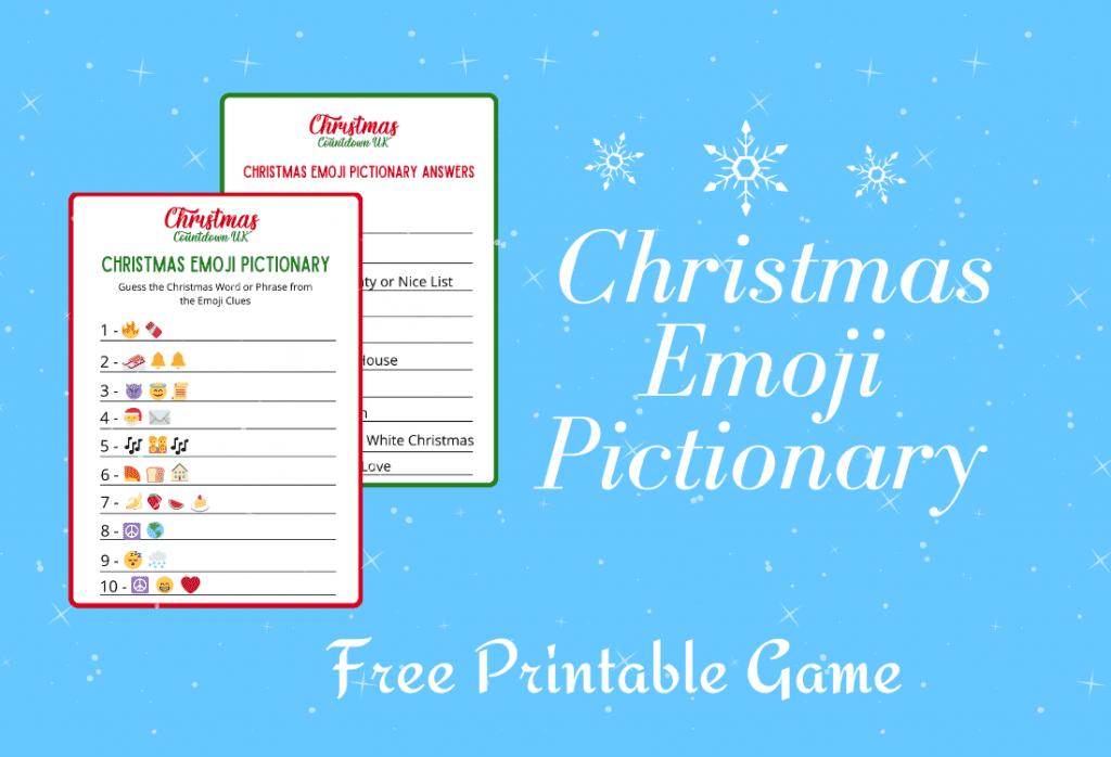 Christmas Emoji Pictonary Game - Free Printable 2025