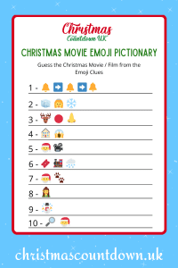 Christmas Movies Emoji Pictionary Game - Free Printable 2025