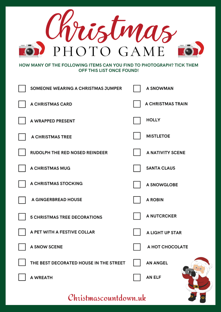 Christmas Photo Scavenger Hunt & Free Printable Checklist