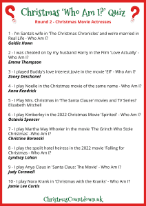 Christmas 'Who Am I' Quiz Questions & Answers 2025