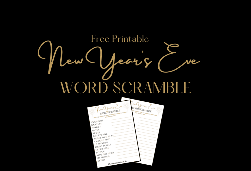 New Year's Eve Word Scramble - Free Printable Game