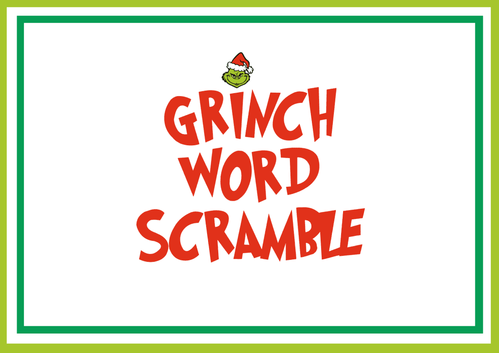Grinch Word Scramble - Free Printable Game