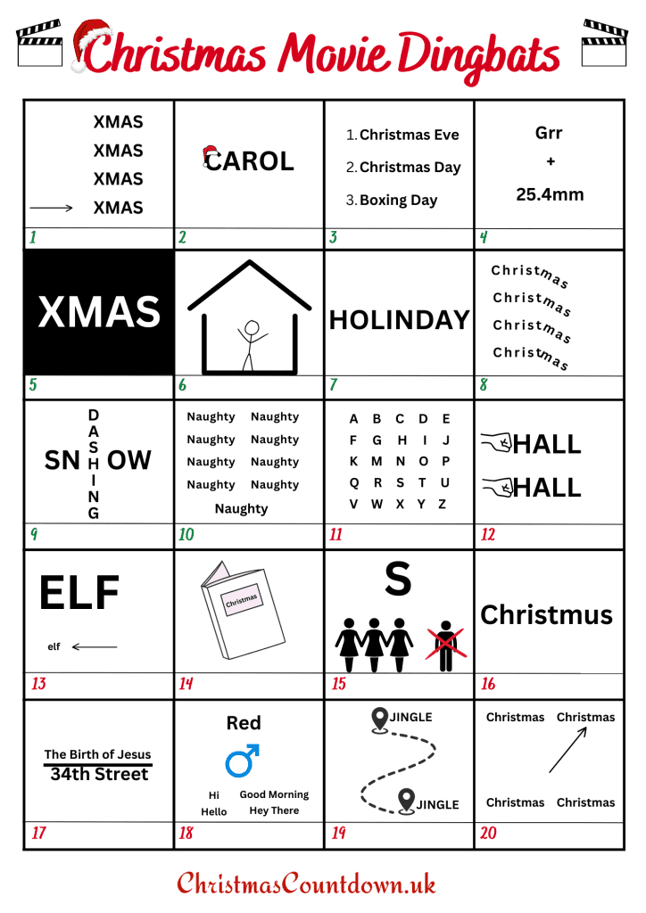 Christmas Movie Dingbat Puzzles With Answers 2025