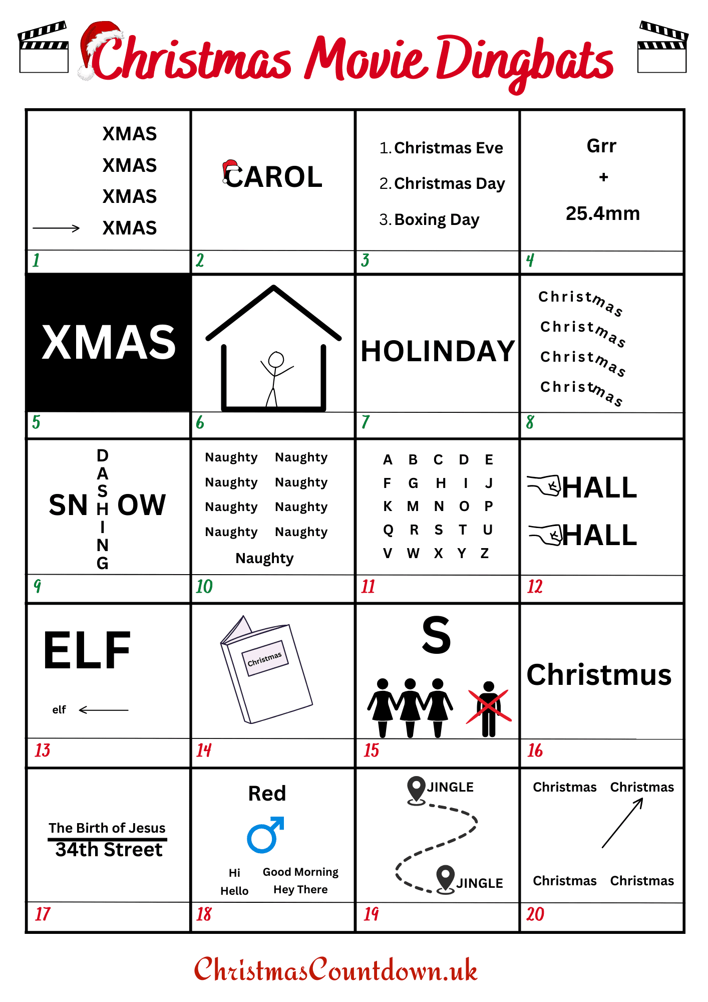 Christmas Movie Dingbat Puzzles With Answers 2026