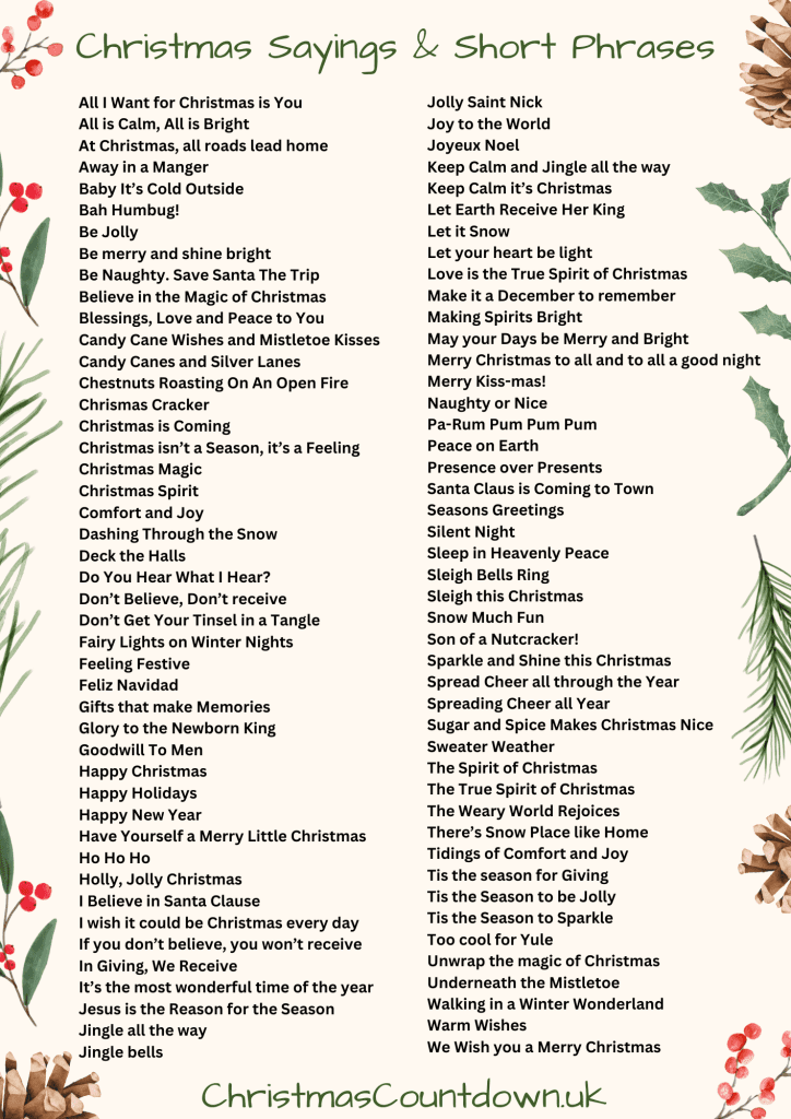 Christmas Sayings Short Phrases To Share In 2025 Christmas Sayings Short Phrases To Share In 2025
