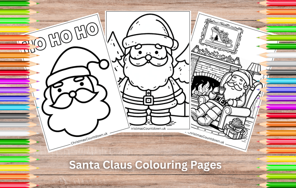 100 Santa Claus Colouring Pages - Free & Printable