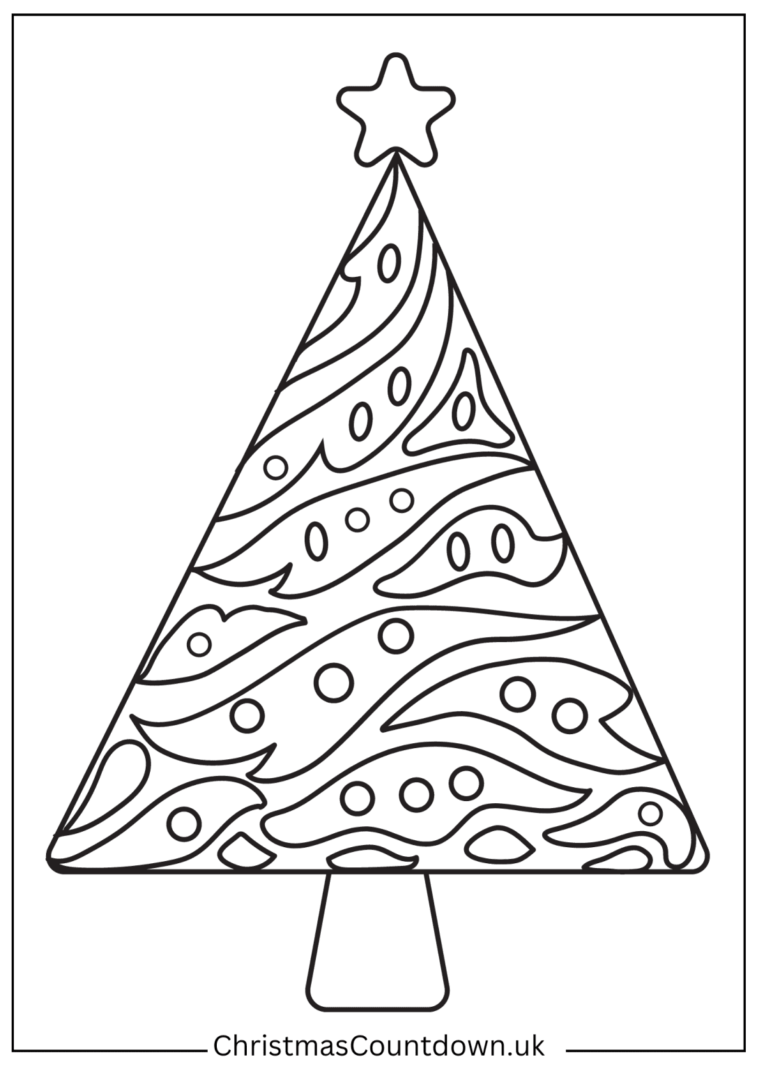 50 Christmas Tree Colouring Pages - Free & Printable