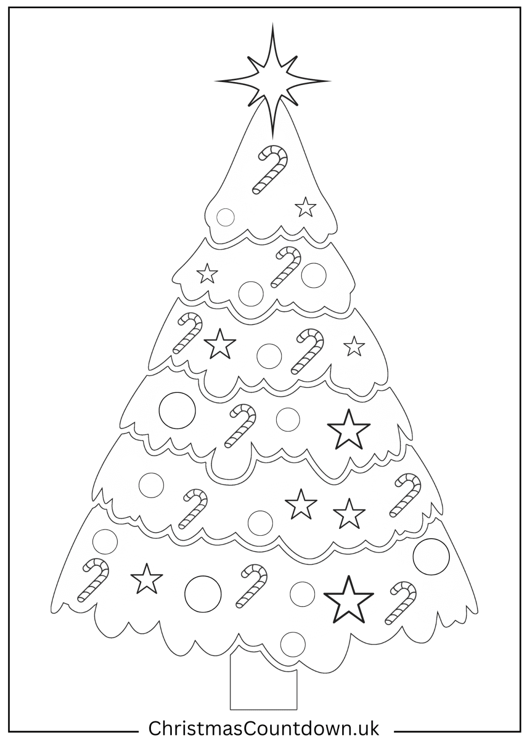 50 Christmas Tree Colouring Pages - Free & Printable