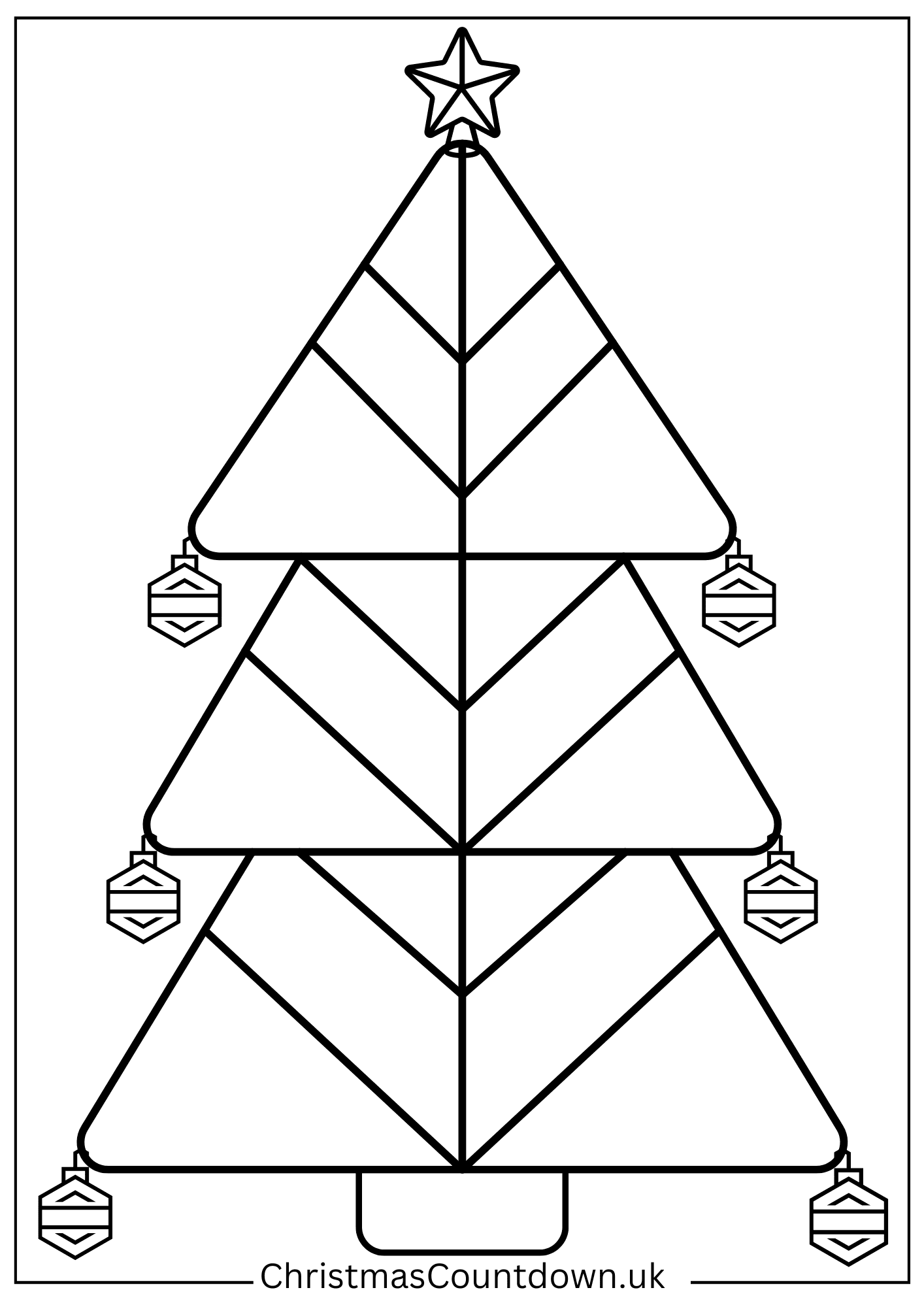 50 Christmas Tree Colouring Pages - Free & Printable