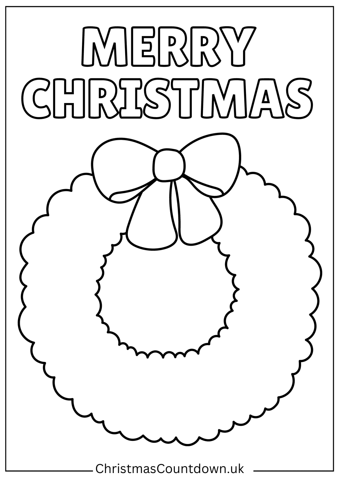 Christmas Wreath Colouring Pages - Free & Printable