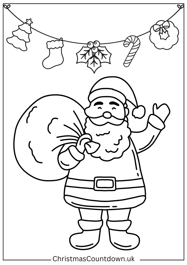 100 Santa Claus Colouring Pages - Free & Printable